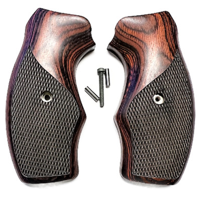 Grips for Rock Island M200 and M206 Rosewood checkered oversize wrap ...