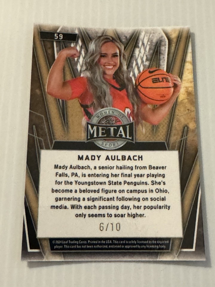 2024 Leaf Metal Women of Sport - silver Wave #59 Mady Aulbach 6/10 | eBay