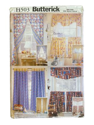 H503 Butterick Home Sewing Pattern Reversible Window Treatments Panels ...