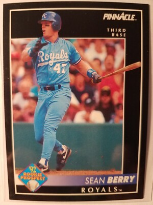 SEAN BERRY KANSAS CITY ROYALS 1992 "ROOKIE PROSPECT" PINNACLE BASEBALL ...