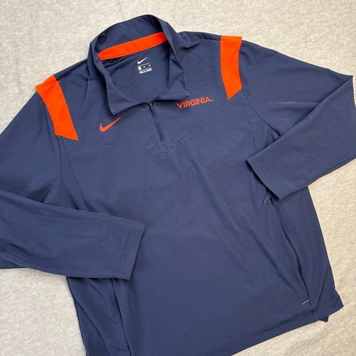 Virginia Cavaliers Jacket Mens XL Nike On Field 1/4 Zip Coaches Warm Up ...