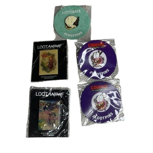 Lot of Loot Crate Pins Courage Dog, Anime, Moon | eBay