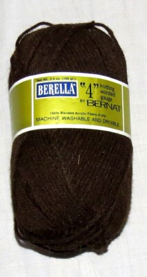 Berella “4” Knitting Worsted Brown Acrylic Yarn 8918 New | eBay