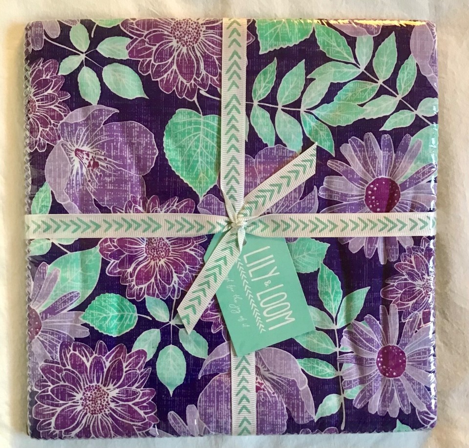 Lily & Loom Quilting Fabric Layer Cake 10" Squares, 42 pcs, purple ...