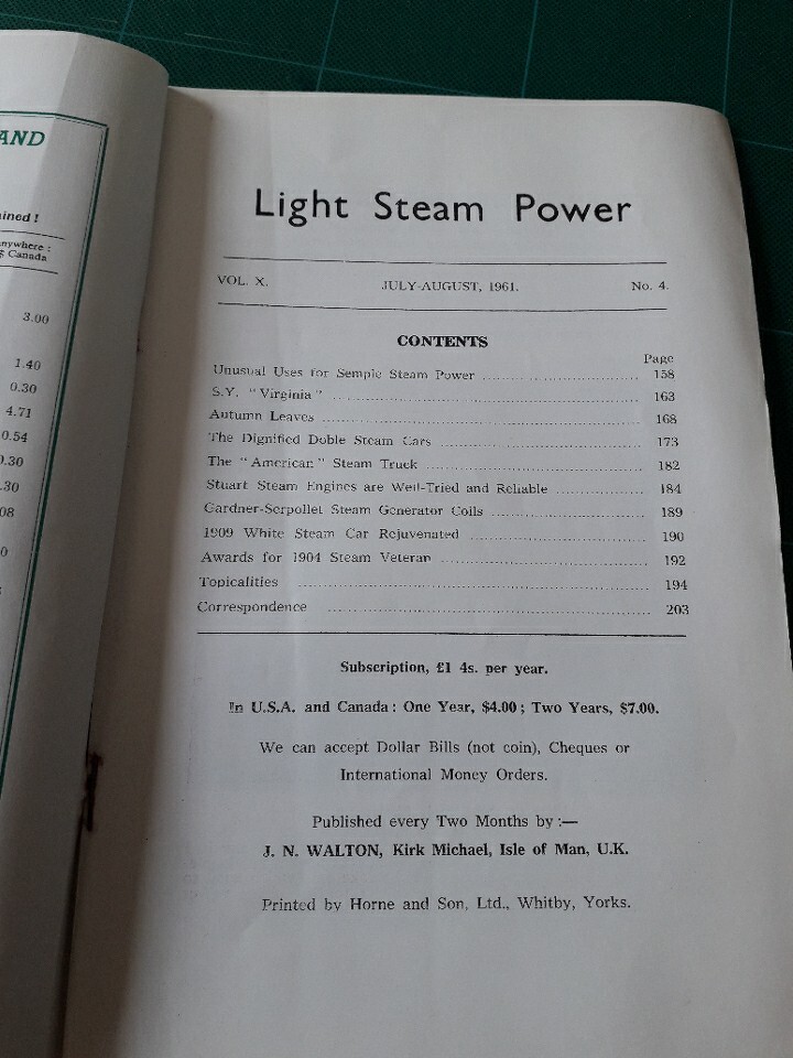 Vintage Light Steam Power Magazine Vol 10 - Jul to Aug 1961 (No4 ...
