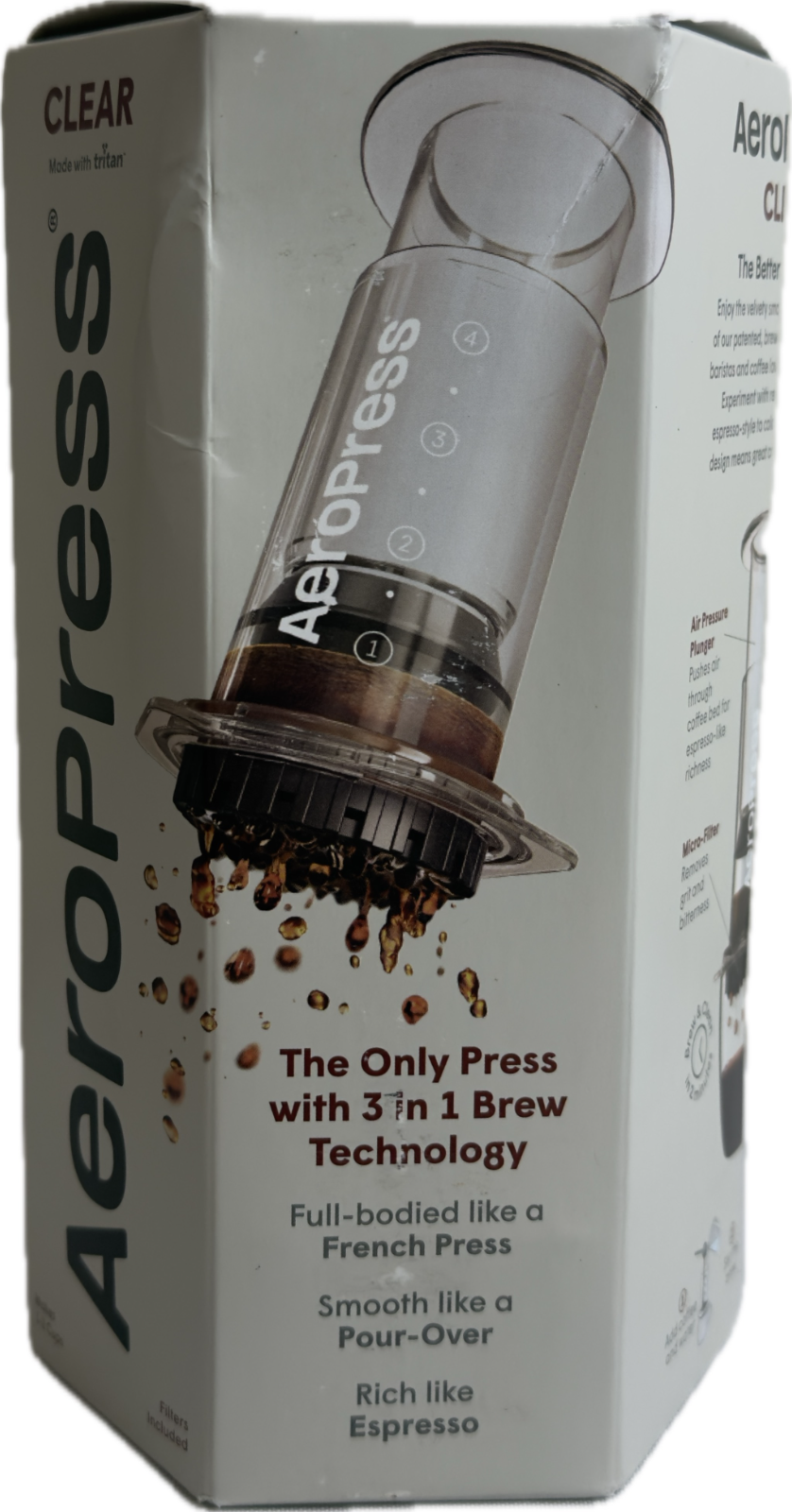 AeroPress Clear Coffee Press 3 - 1 Brew Technology (New in Box/Unused ...