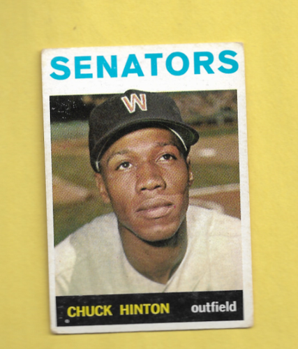1964 Topps Chuck Hinton #52 Washington Senators VERY GOOD FREE SHIPPING ...