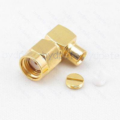 RP-SMA male connector right angle 90 degree for RG405 Semi Rigid ...