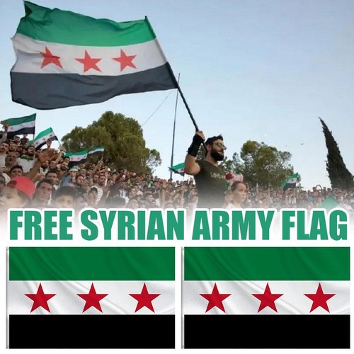 Syria Freedom Flag 3Stars 3x5ft Republic Protest Free Army New Syrian ...