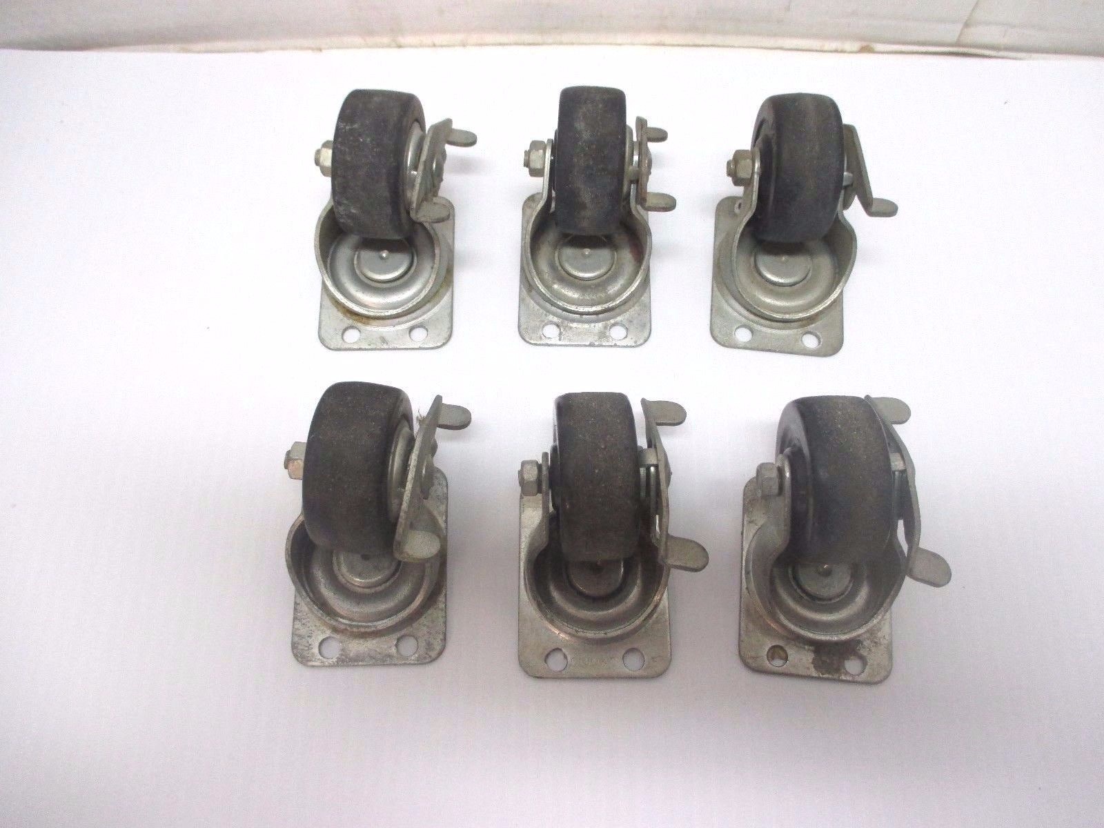 6 Locking 2" Rubber Wheel Swivel Casters - 2 Shepherd #9509 China & 4 ...