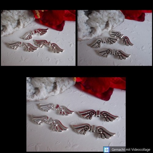 Piano à Queue Métal Perles 44mm Grand Argent XL Ailes D'Ange-Gardien ...