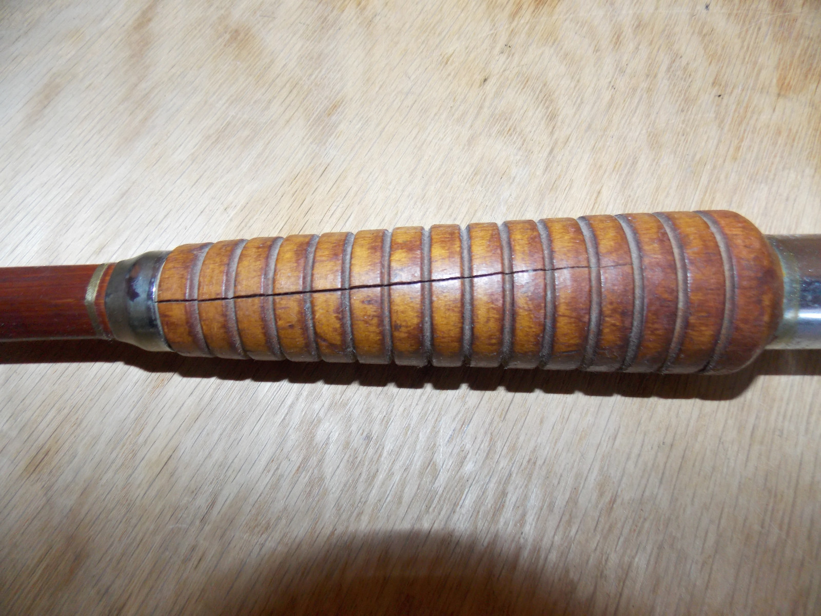 V-RARE Antique 6 Sided Hexagon Wooden Fishing Rod Approx 6'2" 2Pc ...