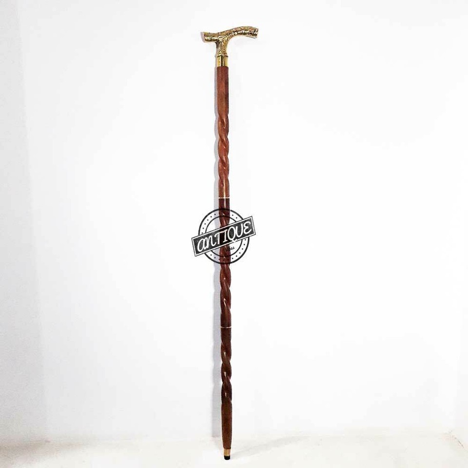 PERFECT RETIRED MARINE/SOLDIER GIFT WALKING CANES HANDMADE WOOD BROWN ...