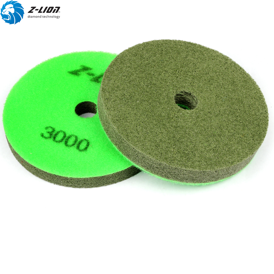 4" Diamond Sponge Fiber Polishing 2 Pads Wet for Marble Granite Glaze ...