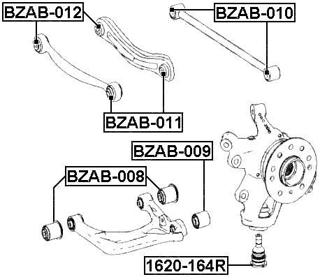 Rear Rod Bushing Fits Mercedes Benz 52124820AC, 52124821AC, 52124830AC ...