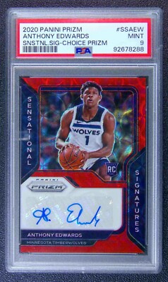 2020-21 Prizm Anthony Edwards RC Sensational Signatures Auto Choice Red ...