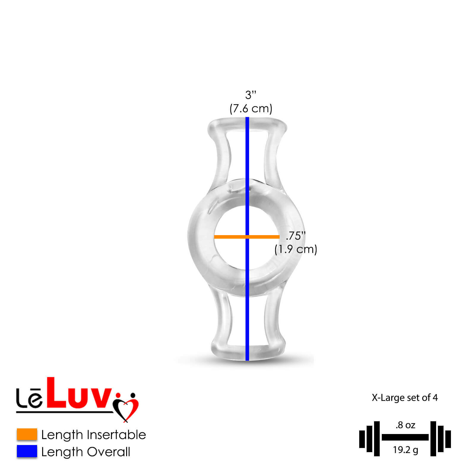 Constriction Rings 4-Pack LeLuv Clear Stretchy Handles | eBay