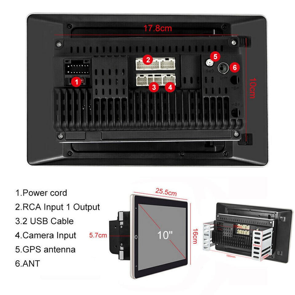 Double 2DIN Rotatable 10.1" Android 15 Touch Screen Car Stereo Radio ...