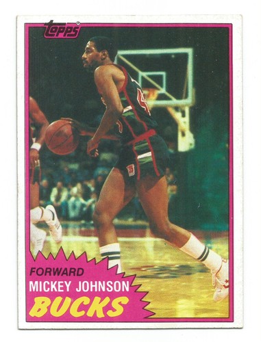1981-82 Topps Mickey Johnson NBA Milwaukee Bucks #98 AURORA UNIVERSITY ...