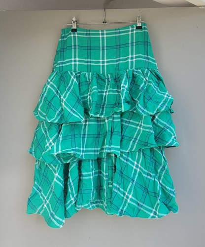 Alessandra green tartan ruffle skirt sz XS BNWT | eBay Australia