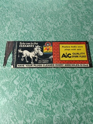 Vintage Matchbook Collectible Ephemera C22 AC spark plugs automotive ...
