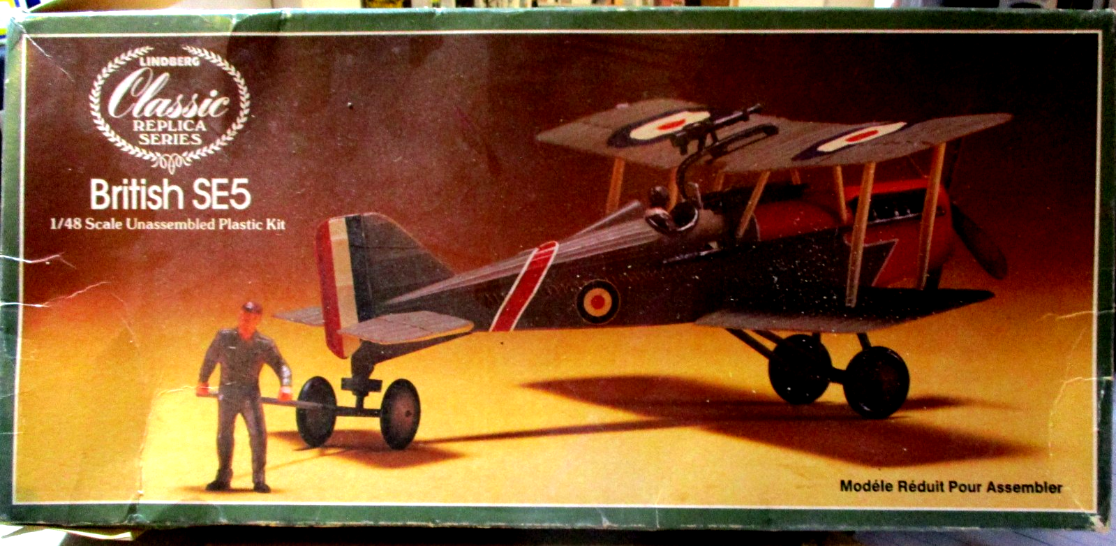 VINTAGE Lindberg 1/48 Scale British SE5 WWI Fighter KIT #532~BUILT/FOR ...