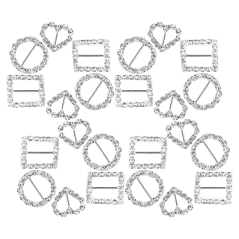 30 Pcs Round Shape Ribbon Buckle Decorative Buckles Closure Clasps ...