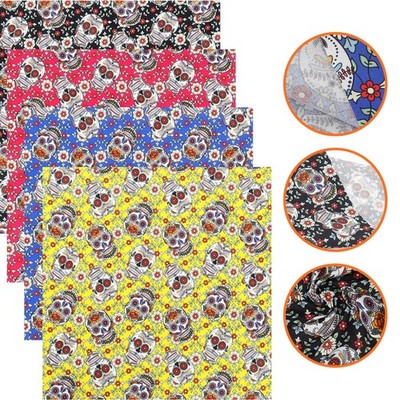 4pcs Skull Pattern Fabric DIY Cotton Patchwork Fabric Halloween Sewing ...