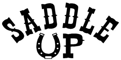 SADDLE UP w/ HORSESHOE * Vinyl Decal Sticker * Country Horse Diesel ...