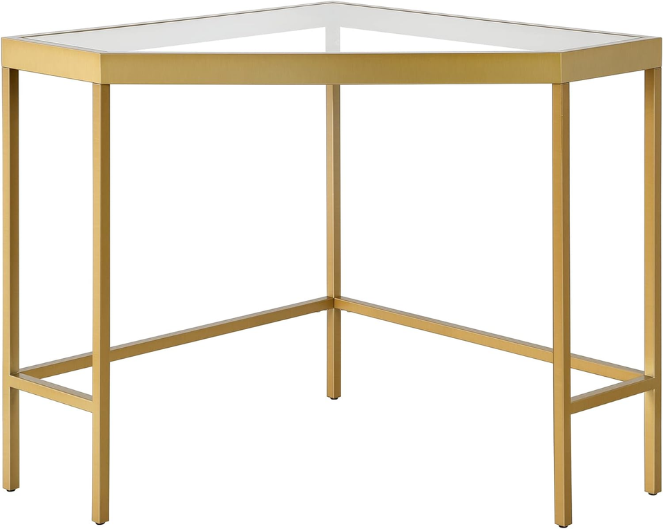 42" Wide Pentagon Corner Desk in Brass, Laptop Desk, Computer Desk ...