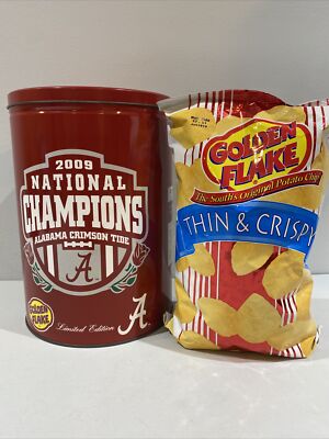 2009 Alabama National Football Champions Golden Flake Commemorative Tin ...