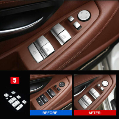 Interior Door Window Switch lifter Buttons Cover Trim For BMW 5 series ...