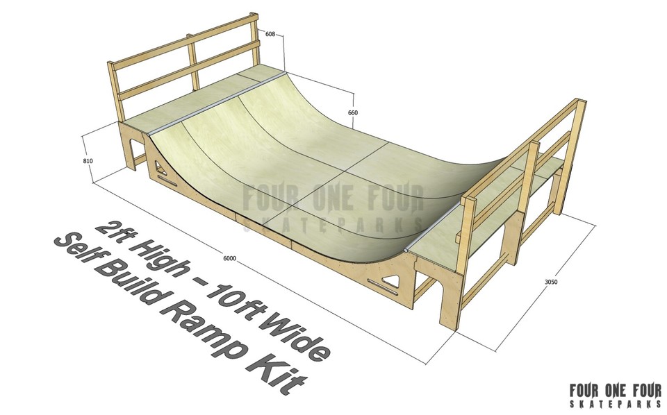 2ft High Mini Ramp Kit - Self Build Skate Ramp Halfpipe - DIY, BMX ...