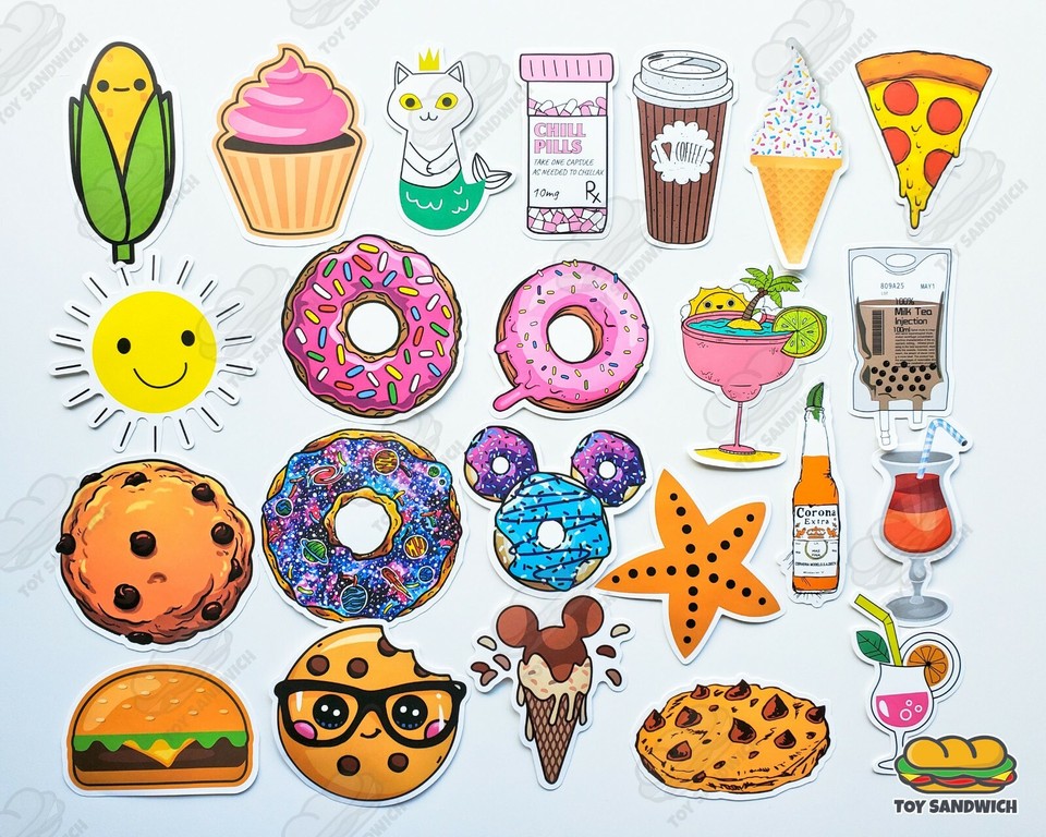 100 pcs "VSCO Snacks" Sticker Pack Instagram Student Planner Teen Girl ...