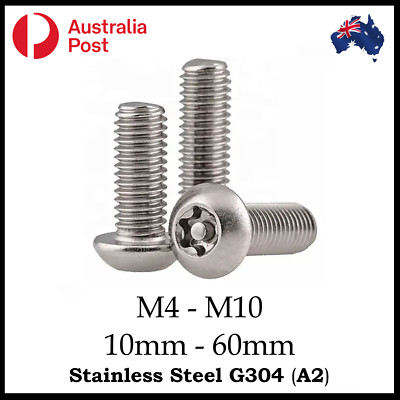 M4 M6 M8 M10 Button Torx Post Head Security Bolt s Screw s Stainless ...