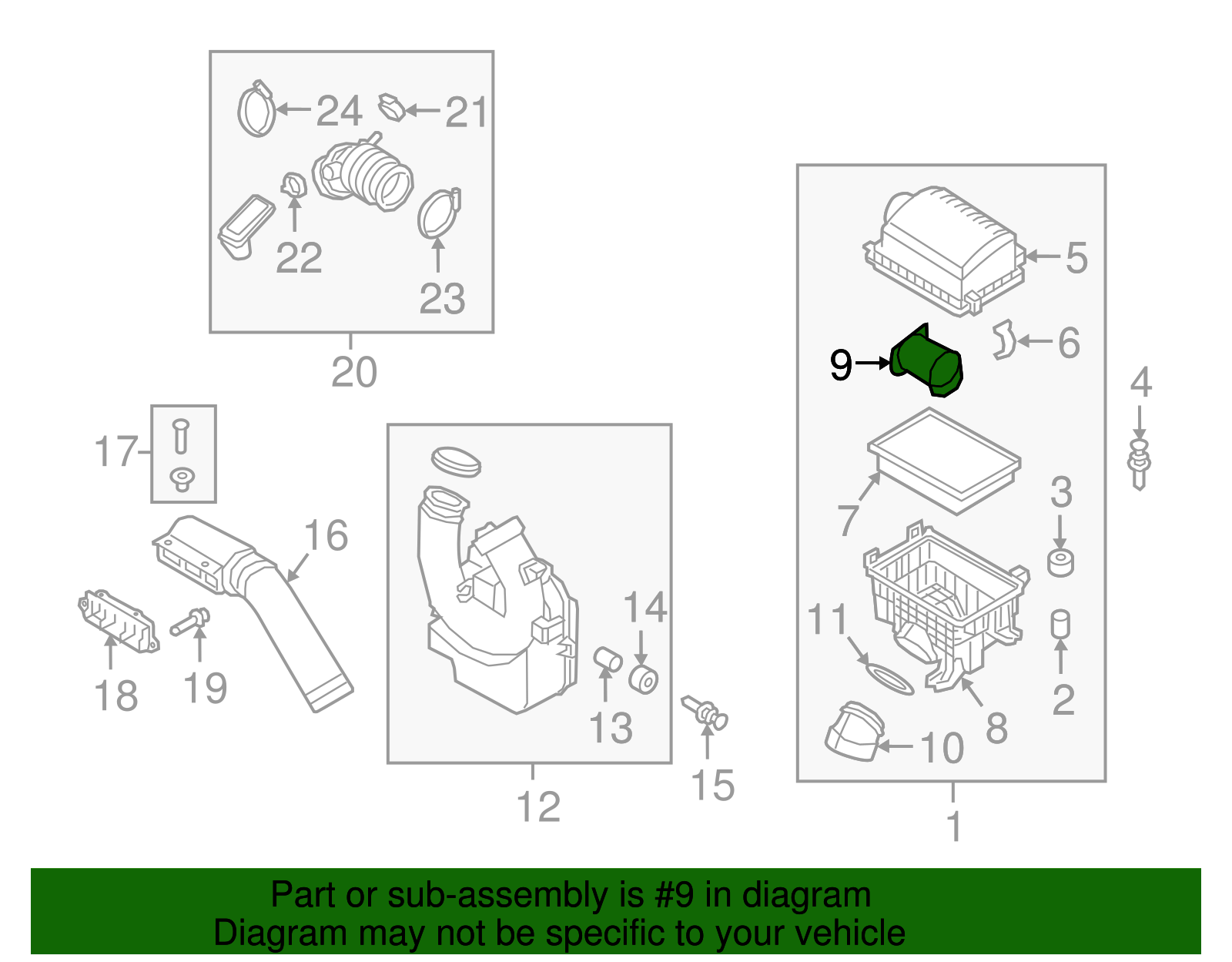 HYUNDAI OEM 17-18 Elantra Air Cleaner Intake-Diffuser 28116F2400 for ...