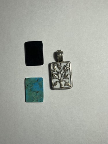 Sterling Silver Locket Style Pendant With Interchangeable Stones | eBay