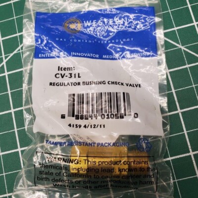 Western Enterprises CV-31L Regulator Bushing Check Valve Fuel Gas 50 ...