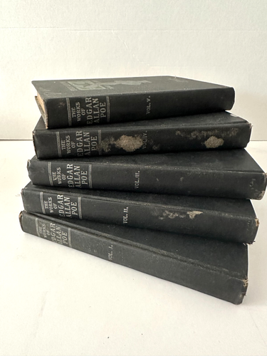 Full 5 Volume Set Edgar Allan Poe Raven Edition 1904 Great Antique ...