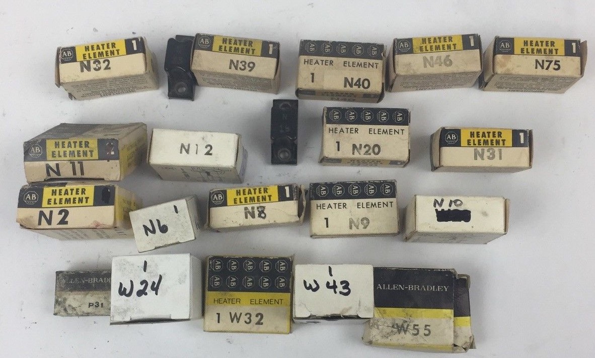 ALLEN BRADLEY HEATER LOT (P31,W24,W32,W43,W55,N2,N6,N8,N9,N10,N11,N12 ...