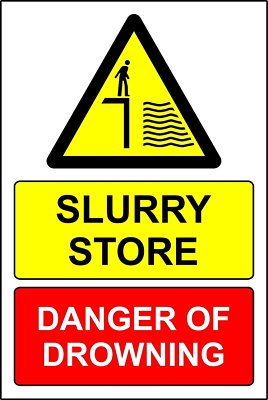 Slurry store danger of drowning Safety sign | eBay UK