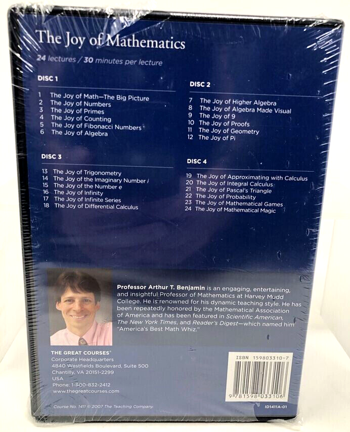 The Great Courses:The Joy of Mathematics 4 DVD Set + Course Guidebook ...