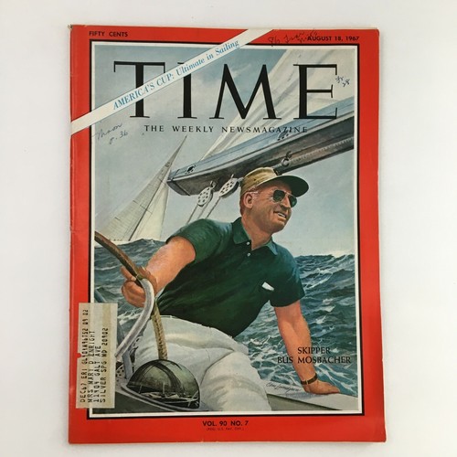 Time Magazine August 18 1967 Vol. 90 No. 7 Skipper Bus Emil Mosbacher ...
