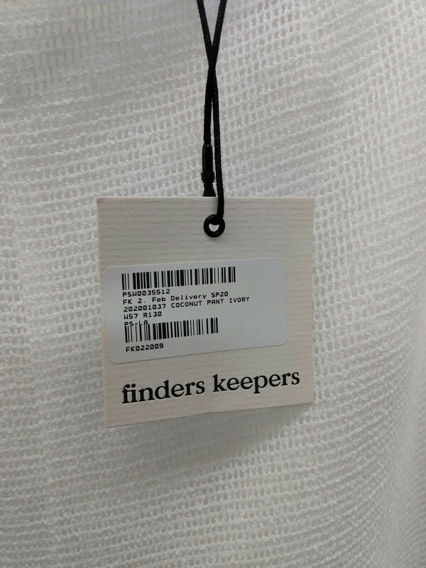 Finders Keepers NWT (Sample) WM 4 Ivory Coconut Pant Wide Leg Palazzo ...