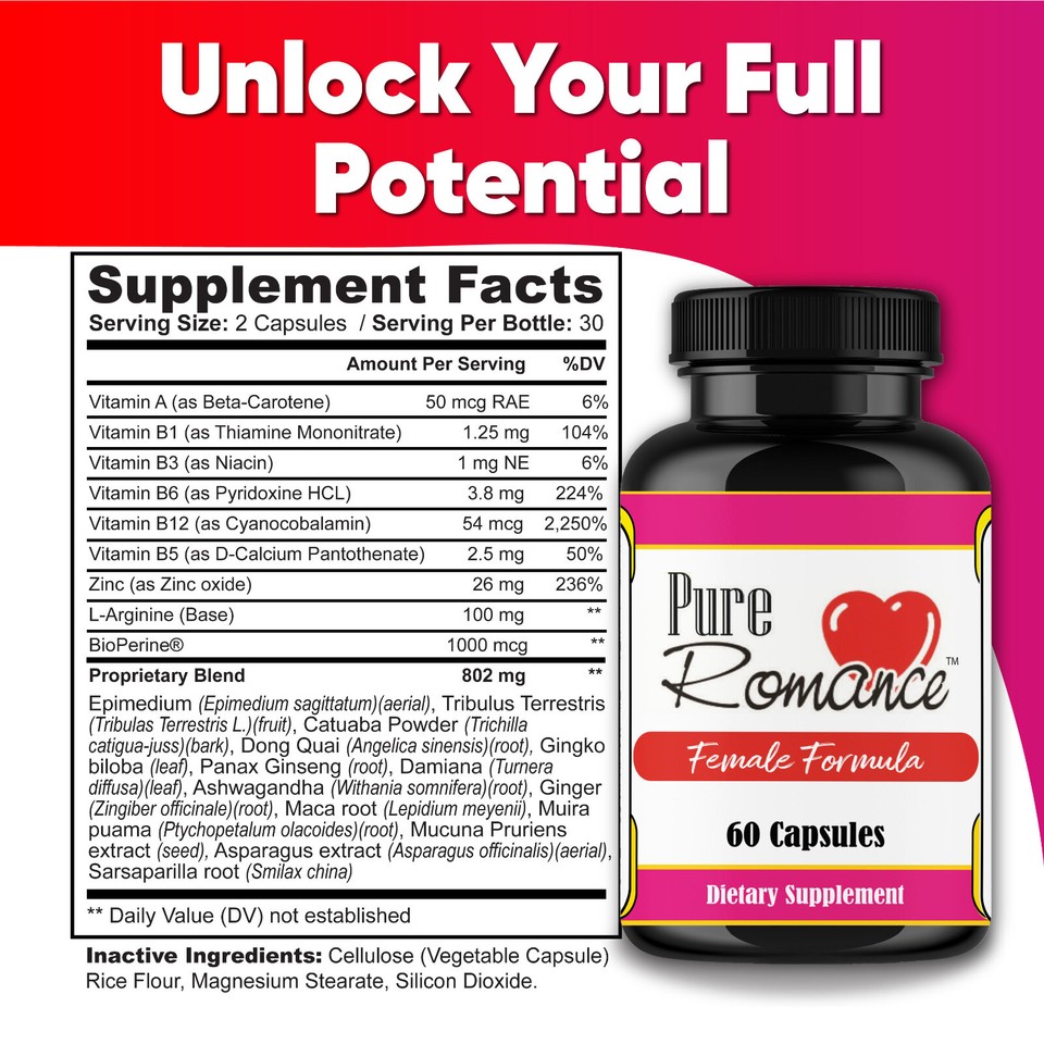 Female Enhancement Pills Women Libido Booster Vitality & Desire Support ...