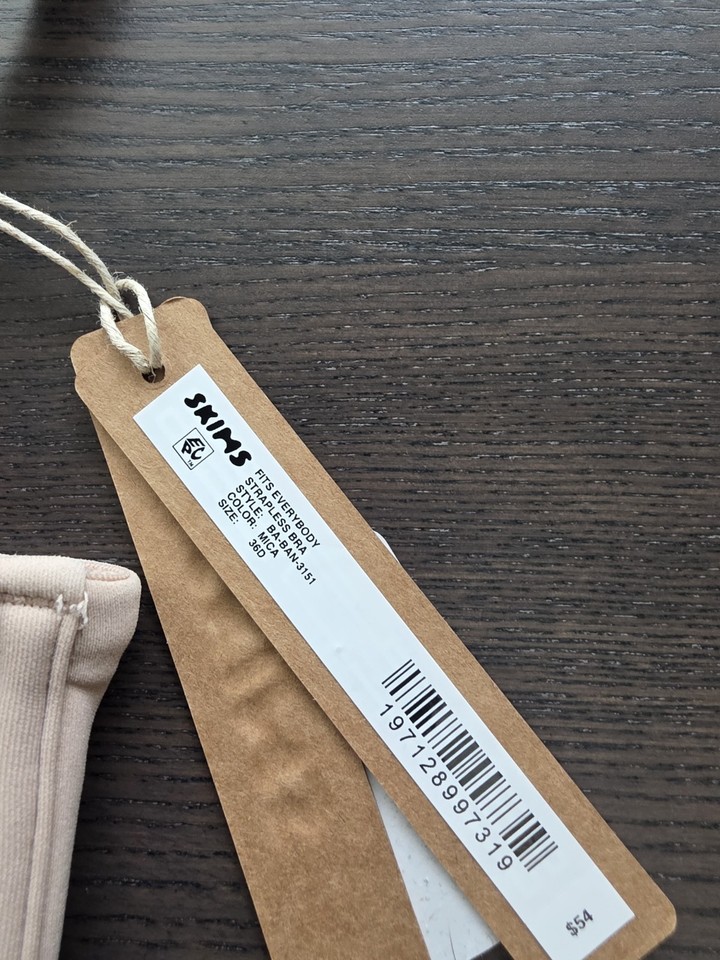 Skims Fits Everybody Strapless Bra Size 36D Mica NWT | eBay