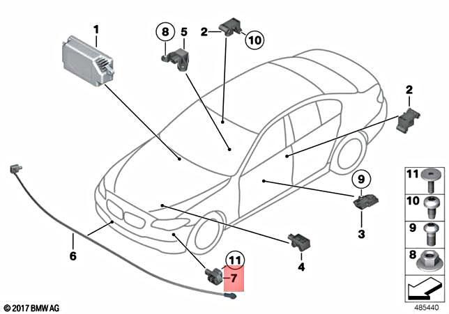 BMW 5 F10 Front Pedestrian Protection Sensor 65769239984 9239984 OE for ...