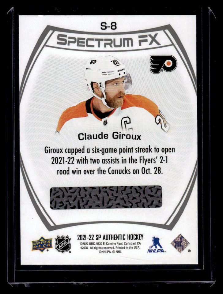 2021 SP Authentic Spectrum FX Claude Giroux #S-8 Philadelphia Flyers | eBay