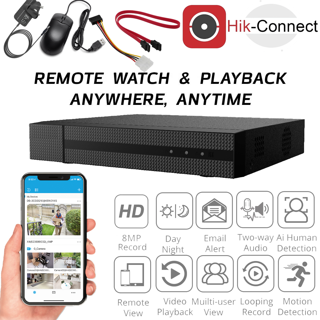 8MP 4K HIK Smart CCTV DVR Recorder Box 4 8 Channel CH 1080 HD System ...