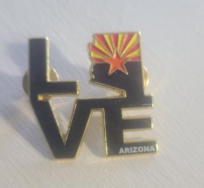 Arizona Love Map Flag Lapel Jacket Pin Brooch - Grand Canyon Copper ...